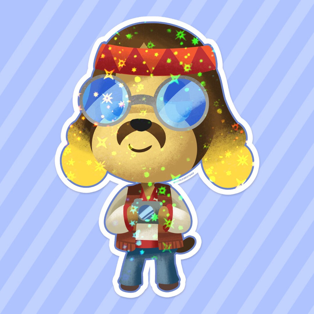 Harvey Animal Crossing Cute Vinyl Sparkly Star Holographic Sticker - Etsy