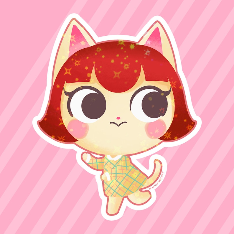 Felicity Animal Crossing Cute Vinyl Sparkly Star Holographic Sticker - Etsy