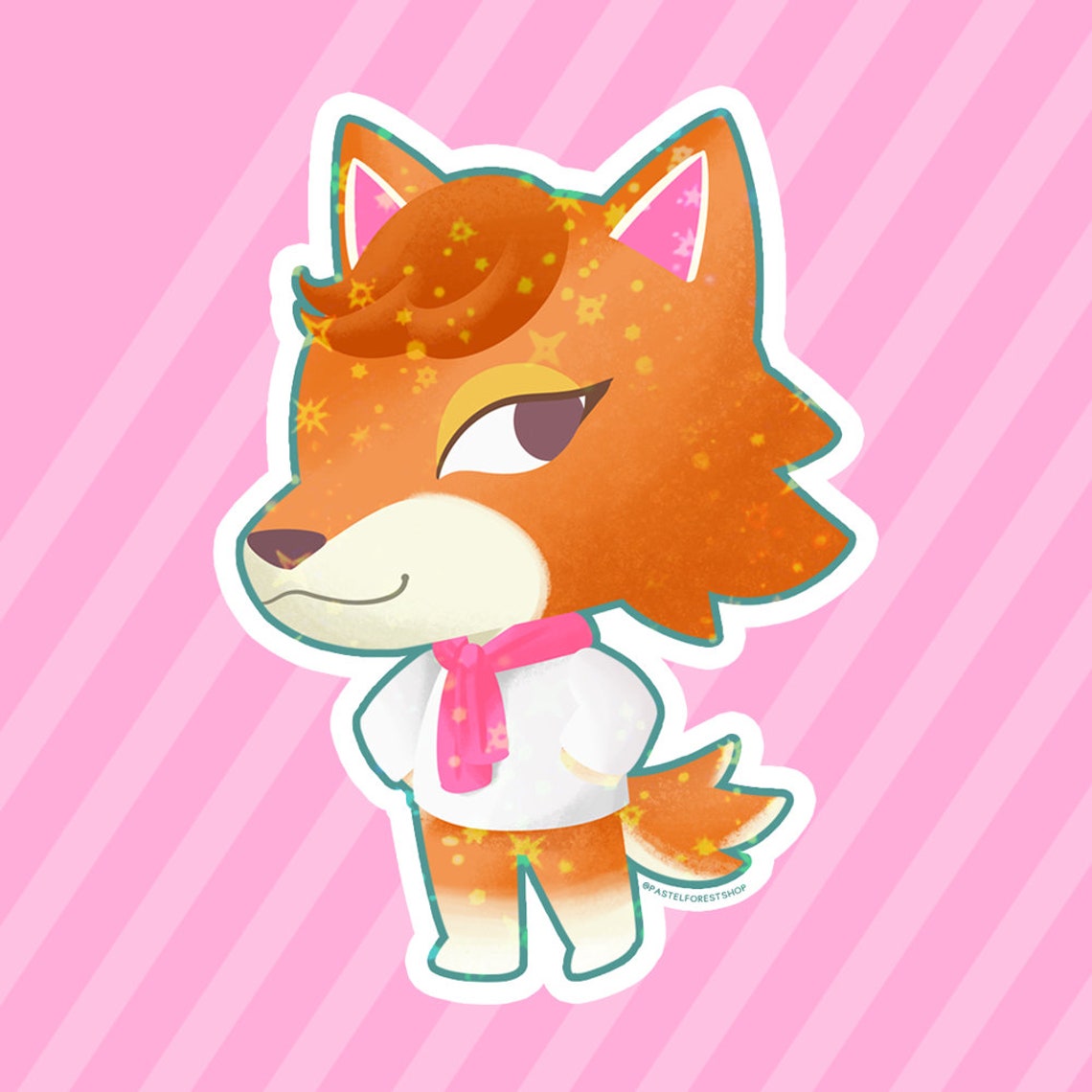 Chief Animal Crossing Cute Vinyl Sparkly Star Holographic Sticker - Etsy