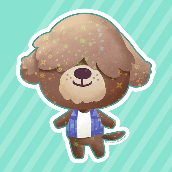 Shep Animal Crossing Cute Vinyl Sparkly Star Holographic | Etsy