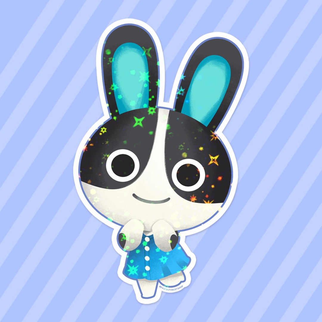 Dotty Animal Crossing Cute Vinyl Sparkly Star Holographic Sticker - Etsy