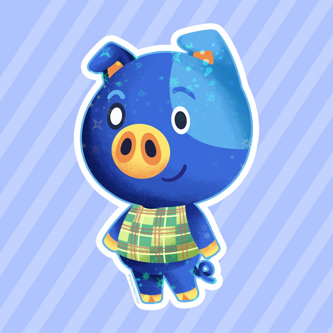 Hugh Animal Crossing Cute Vinyl Sparkly Star Holographic Sticker - Etsy