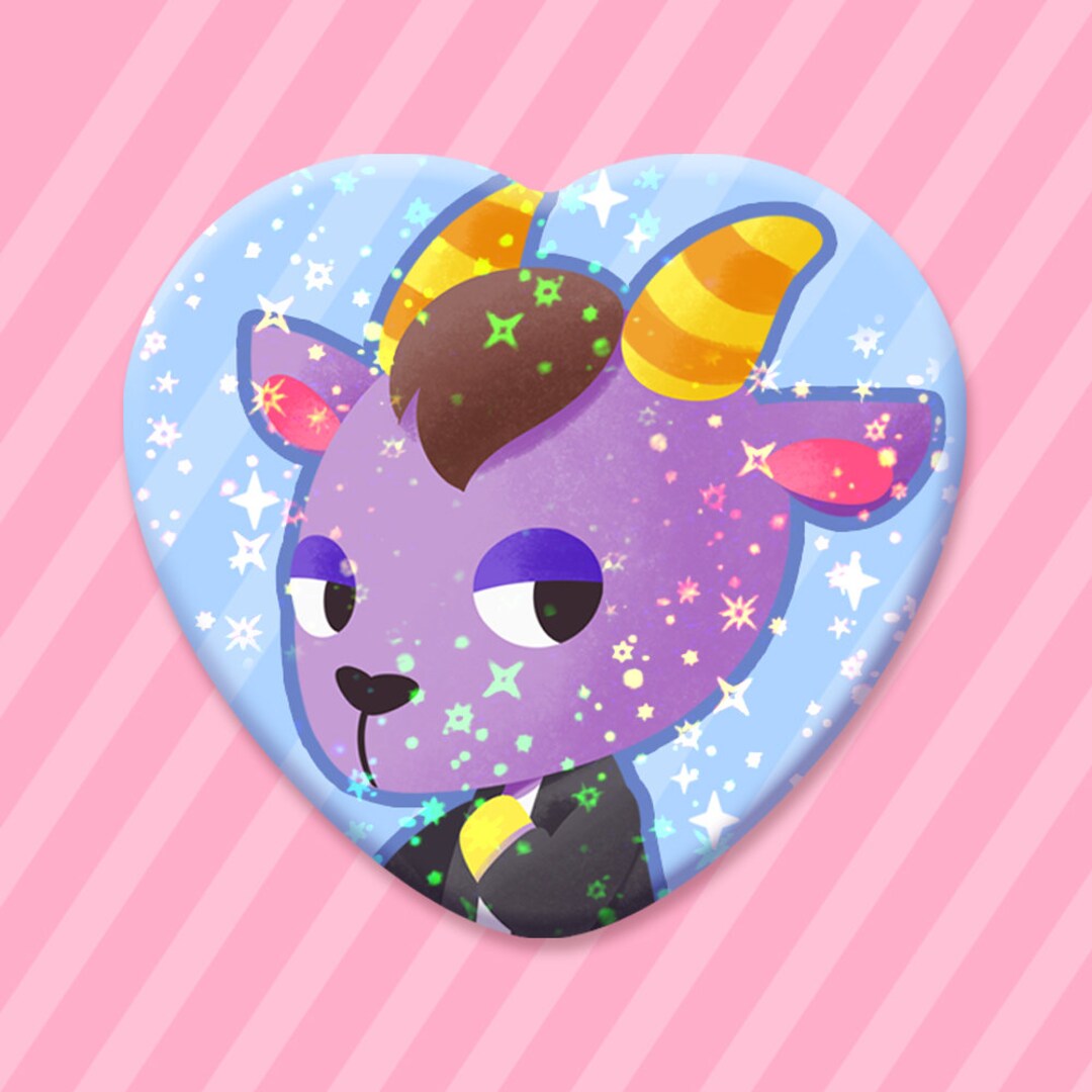 Kidd Animal Crossing lindo metal brillante estrella holográfica corazón ...