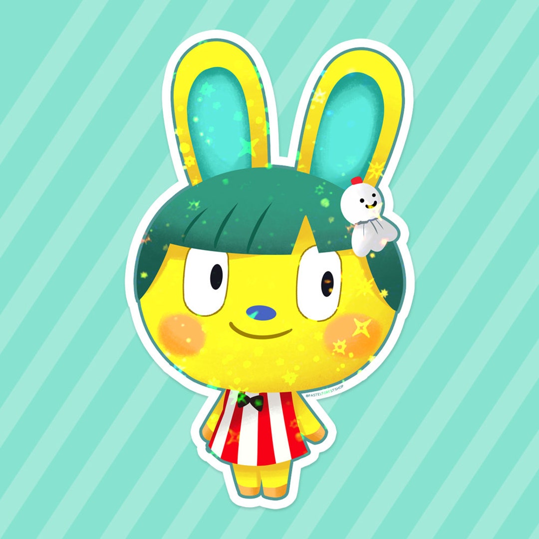 Toby Animal Crossing Cute Vinyl Sparkly Star Holographic Sticker - Etsy