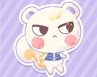 Hazel Animal Crossing Cute Vinyl Sparkly Star Holographic - Etsy
