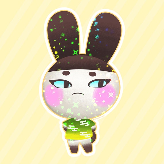 Genji Animal Crossing Cute Vinyl Sparkly Star Holographic - Etsy