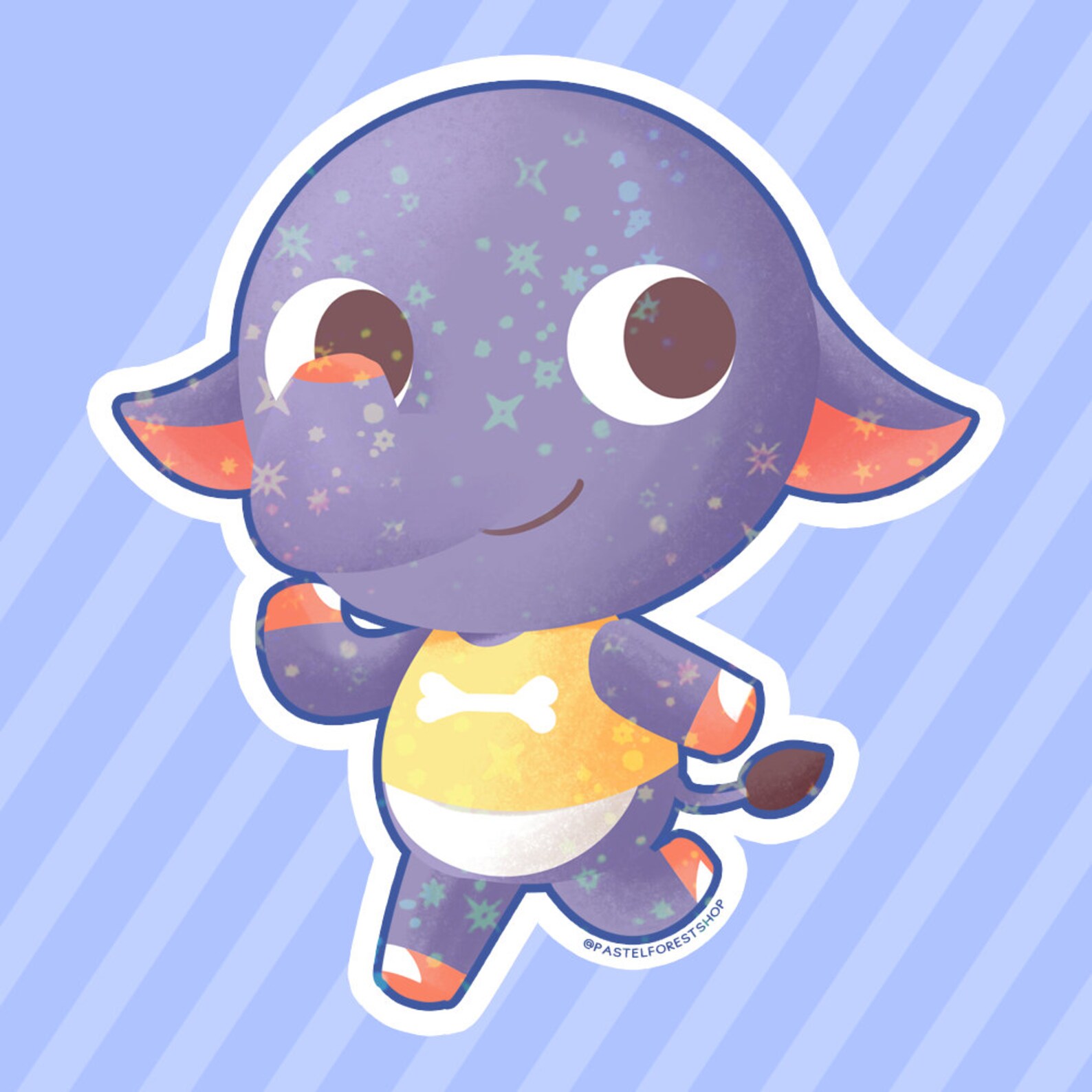 Dizzy Animal Crossing Cute Vinyl Sparkly Star Holographic - Etsy