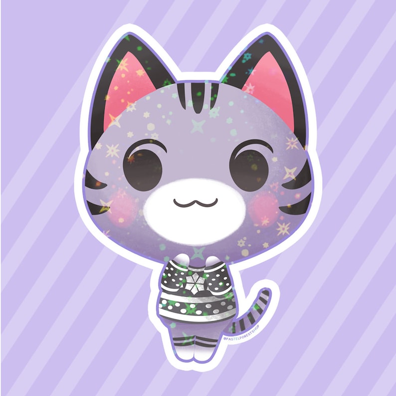 Lolly Animal Crossing Cute Vinyl Sparkly Star Holographic | Etsy