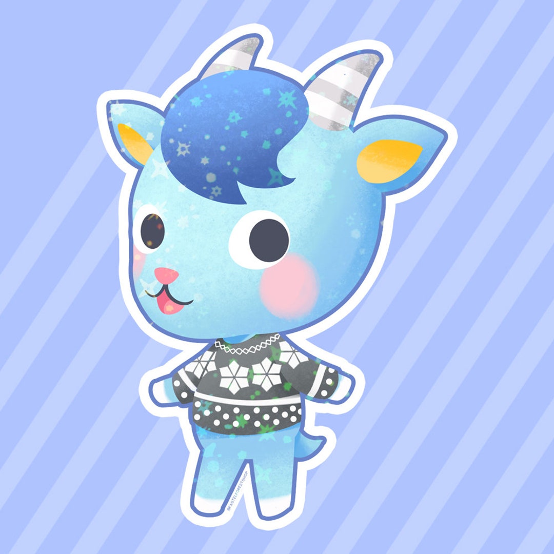 Sherb Animal Crossing Cute Vinyl Sparkly Star Holographic Sticker - Etsy