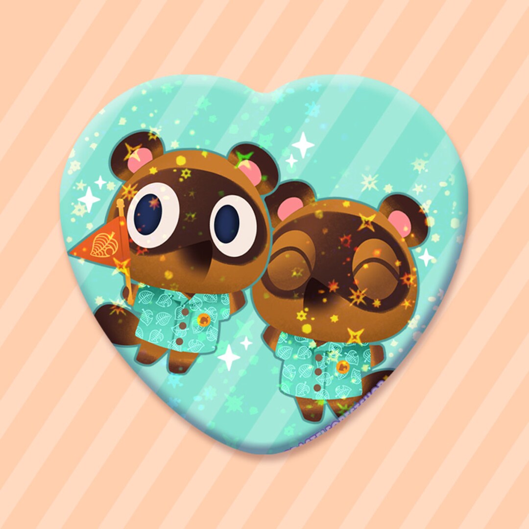 Timmy & Tommy Animal Crossing Cute Metal Sparkly Star Holographic Heart ...