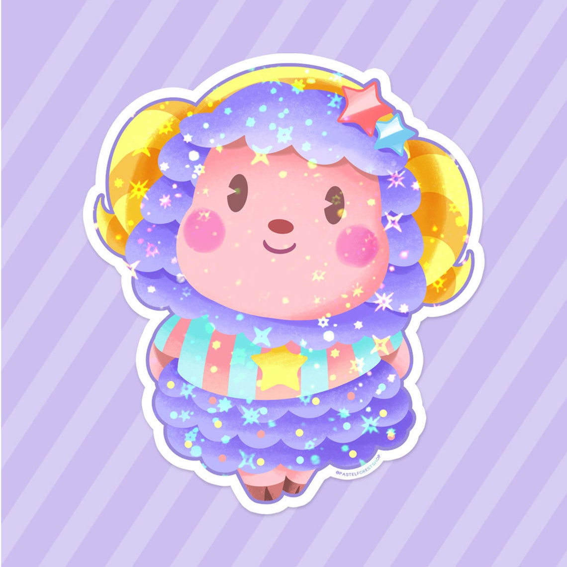 Étoile Animal Crossing Cute Vinyl Sparkly Star Holographic - Etsy