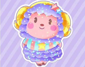 Cole Animal Crossing Cute Vinyl Sparkly Star Holographic - Etsy