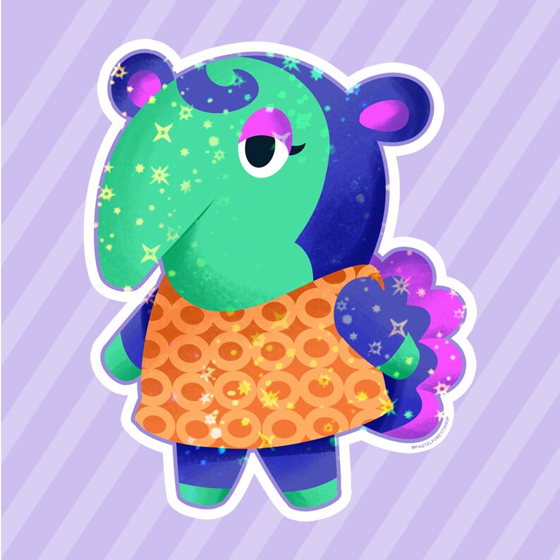 Pango Animal Crossing Cute Vinyl Sparkly Star Holographic Sticker - Etsy