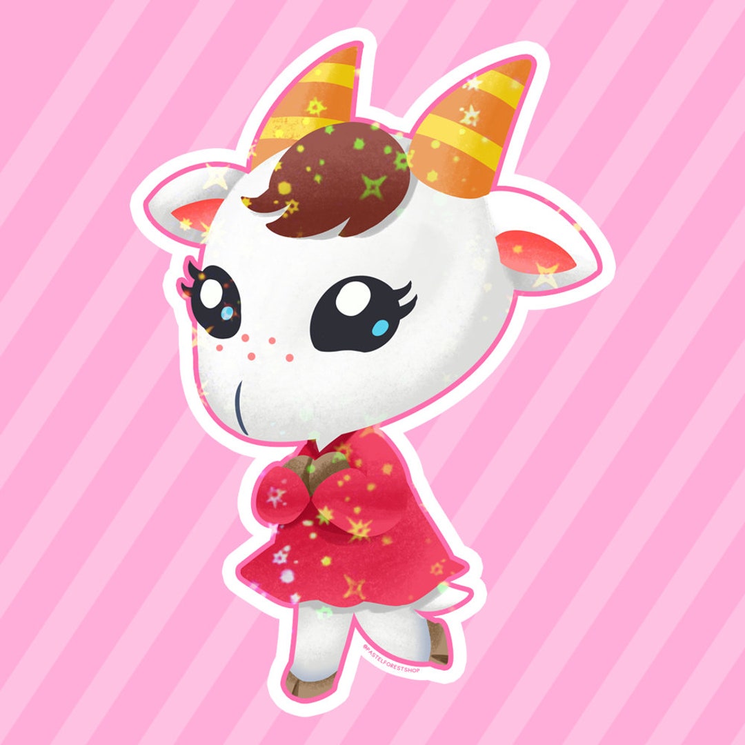 Chevre Animal Crossing Cute Vinyl Sparkly Star Holographic Sticker - Etsy