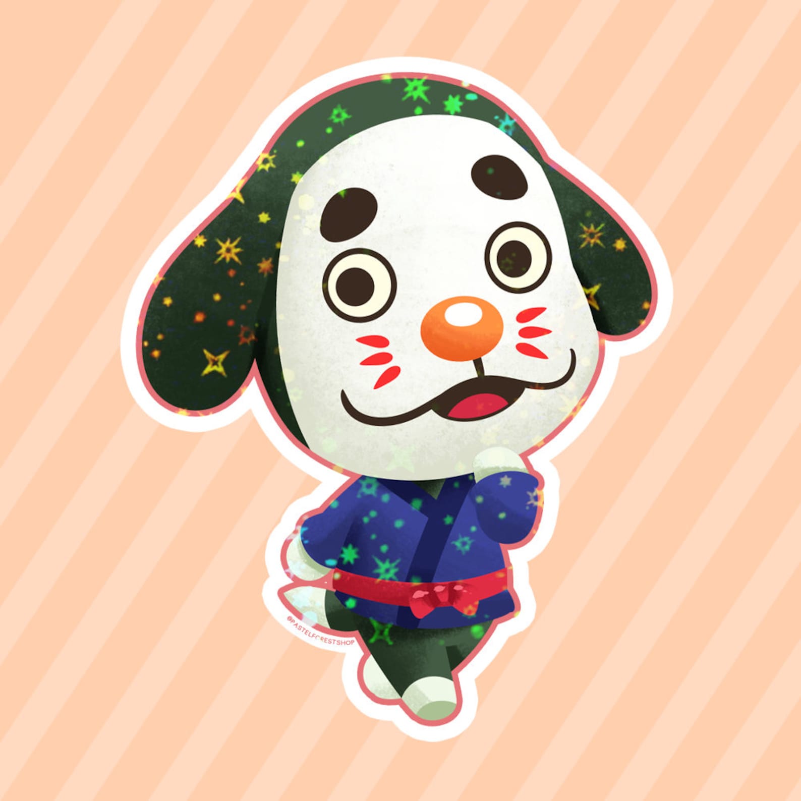 Marcel Animal Crossing Cute Vinyl Sparkly Star Holographic Sticker - Etsy