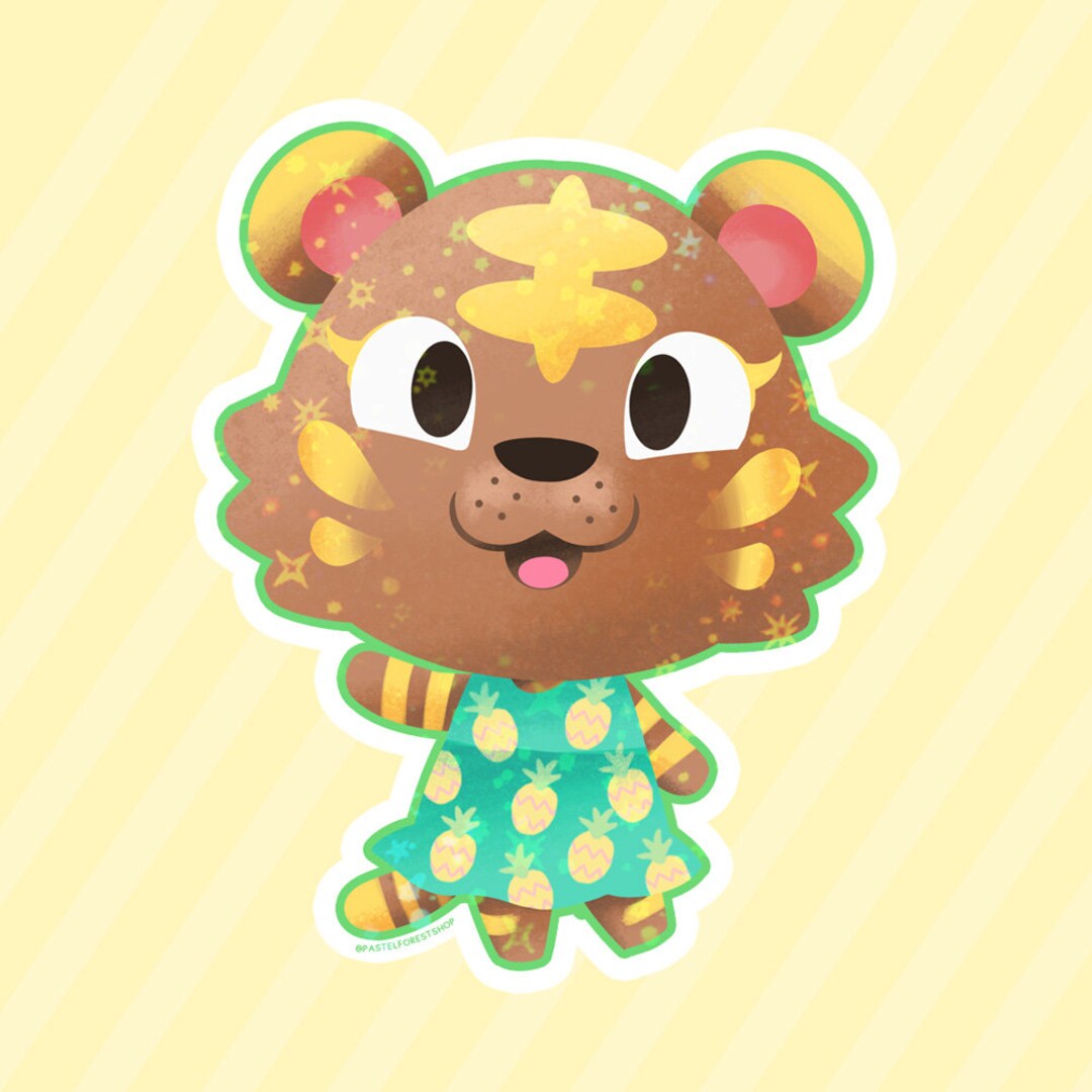Bangle Animal Crossing Cute Vinyl Sparkly Star Holographic Sticker - Etsy