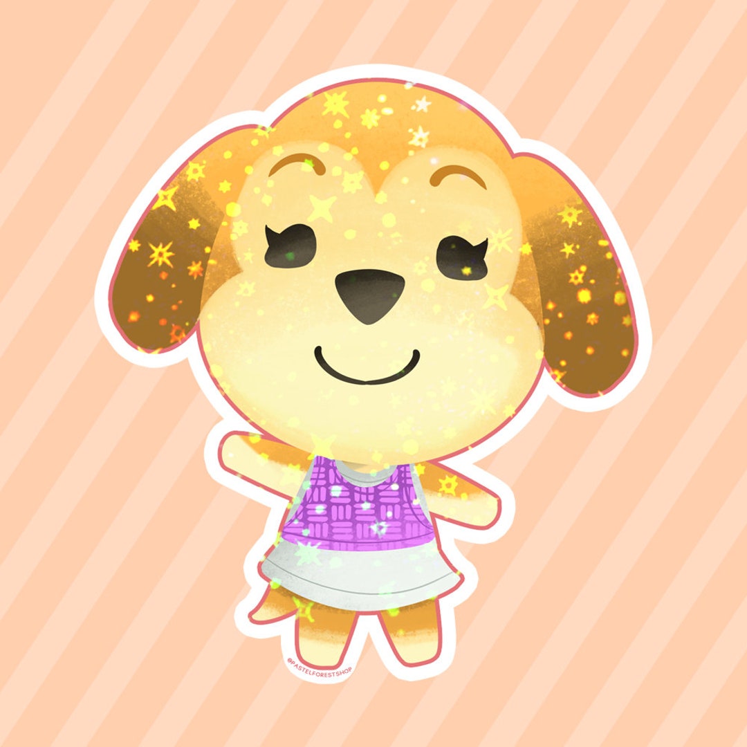 Maddie Animal Crossing Cute Vinyl Sparkly Star Holographic Sticker - Etsy
