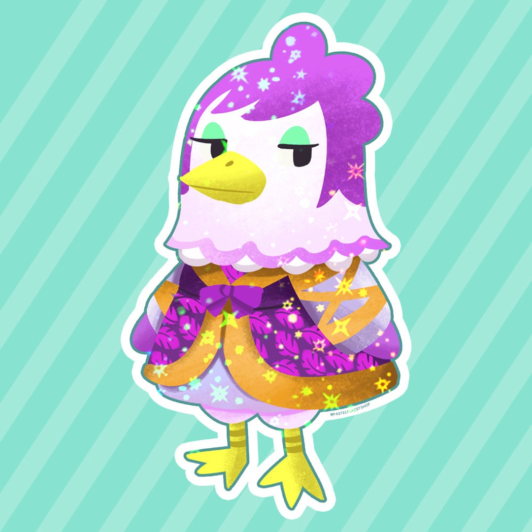 Becky Animal Crossing Cute Vinyl Sparkly Star Holographic Sticker - Etsy