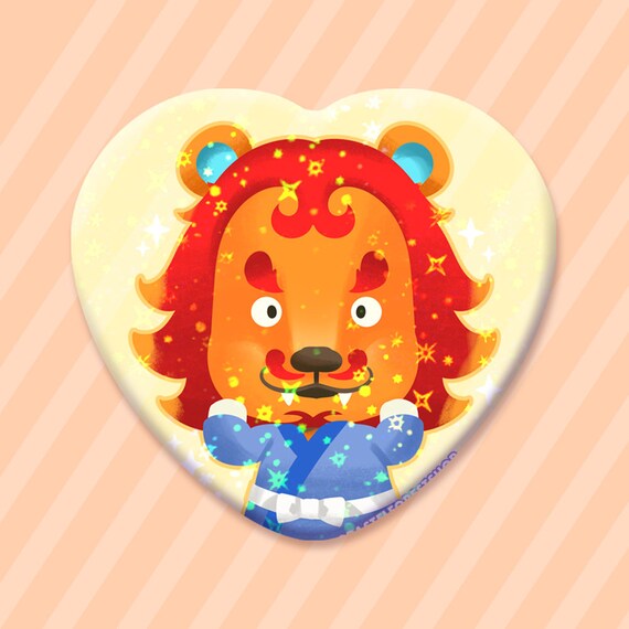 Rory Animal Crossing Cute Metal Sparkly Star Holographic Heart - Etsy