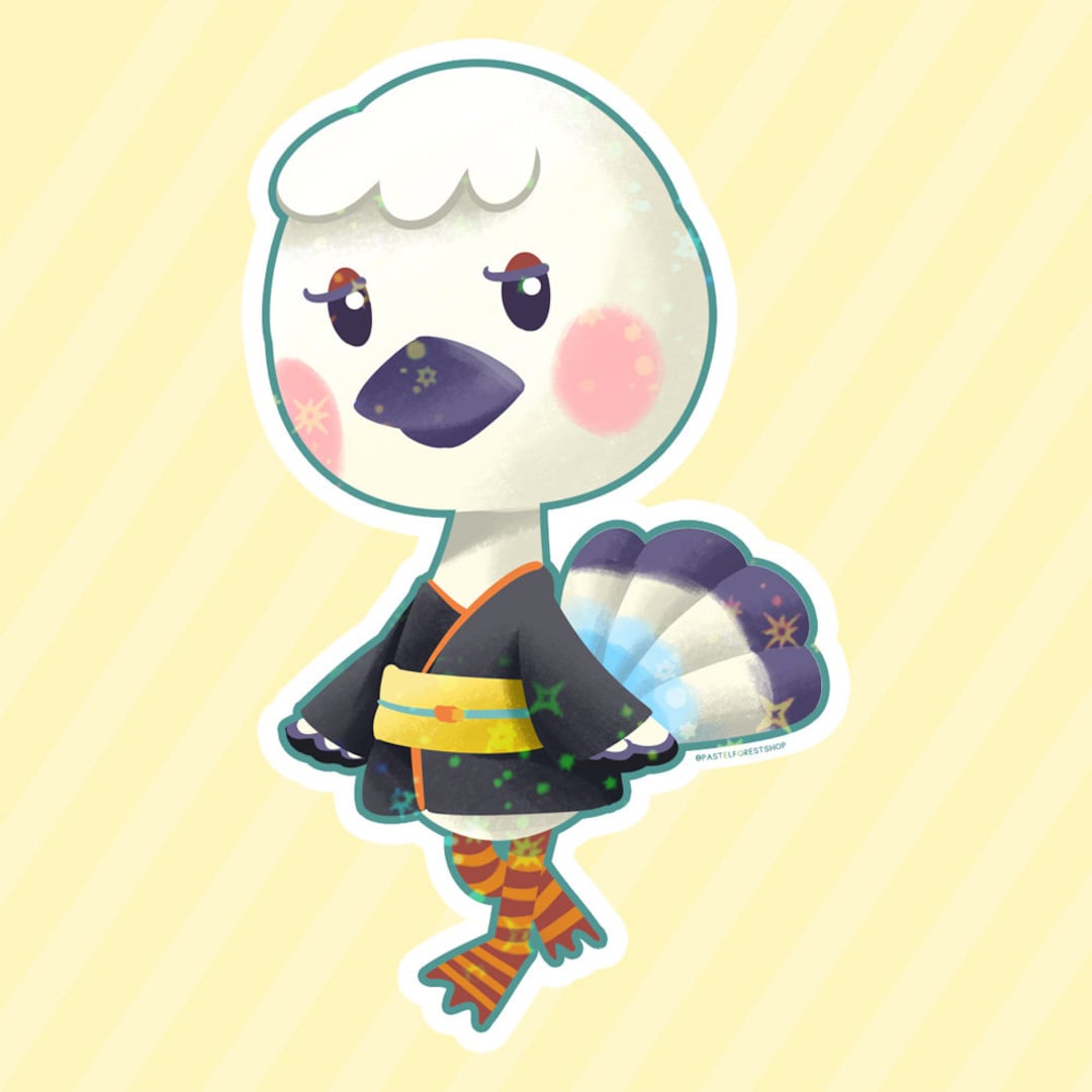 Blanche Animal Crossing Cute Vinyl Sparkly Star Holographic Sticker - Etsy
