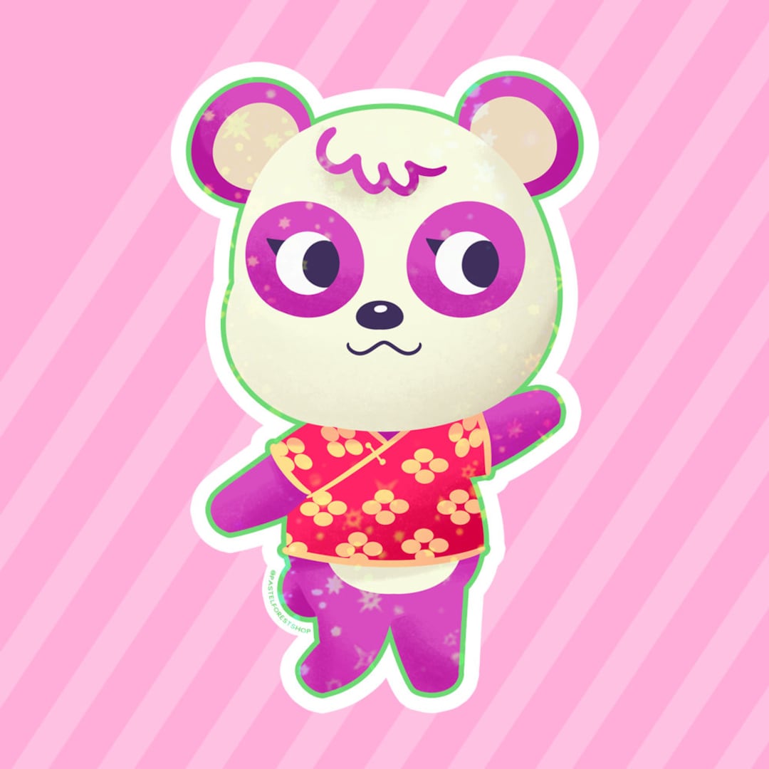 Pinky Animal Crossing Cute Vinyl Sparkly Star Holographic Sticker - Etsy