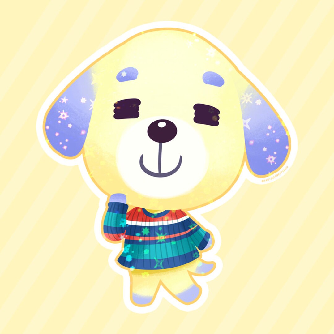 Daisy Animal Crossing Cute Vinyl Sparkly Star Holographic Sticker - Etsy
