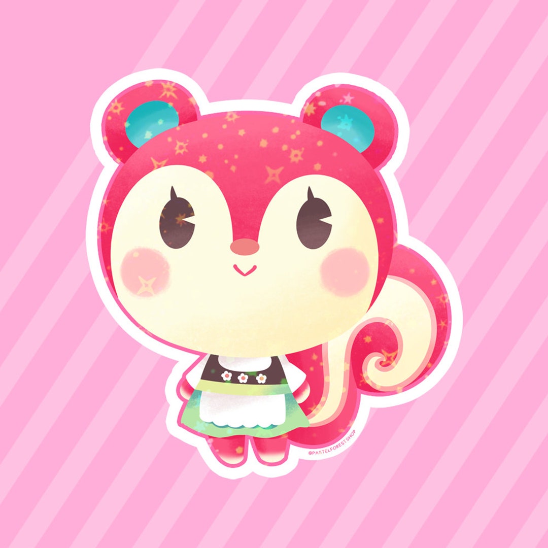 Poppy Animal Crossing Cute Vinyl Sparkly Star Holographic Sticker - Etsy