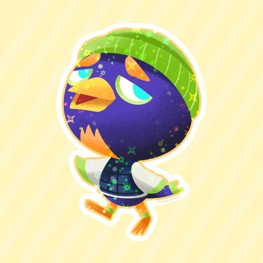 Jacques Animal Crossing Cute Vinyl Sparkly Star Holographic Sticker - Etsy