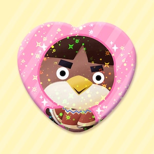 Anchovy Animal Crossing Cute Metal Sparkly Star Holographic Heart ...