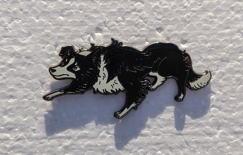 Border Collie at Work Hard Enamel Pin - Etsy