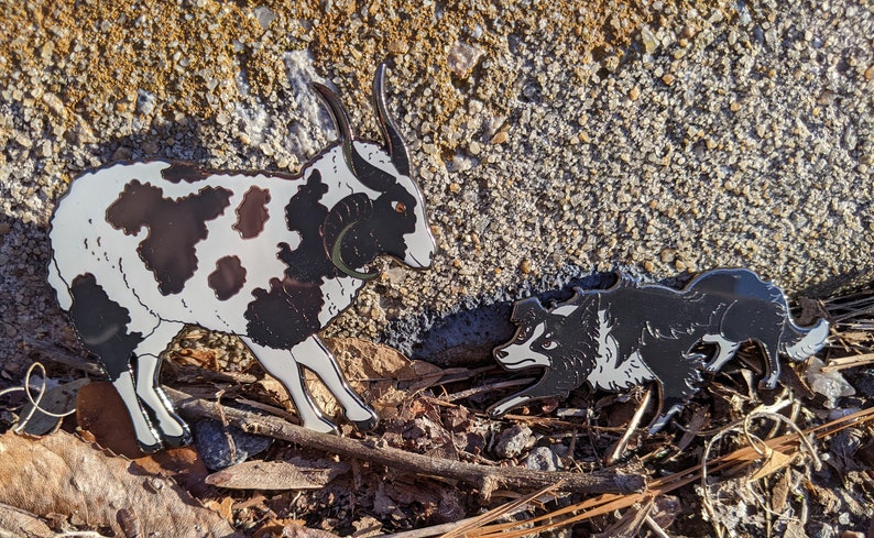 Border Collie at Work Hard Enamel Pin - Etsy