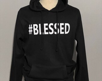 Black Blessed Hoodie - Etsy