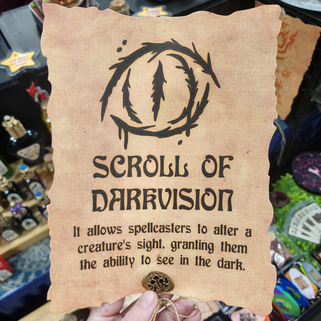 Darkvision Spell Scroll | Fantasy DND Prop Decoration | Wizard & RPG ...