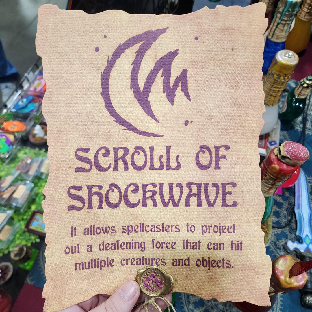 Shockwave Spell Scroll | Fantasy DND Prop Decoration | Wizard & RPG ...