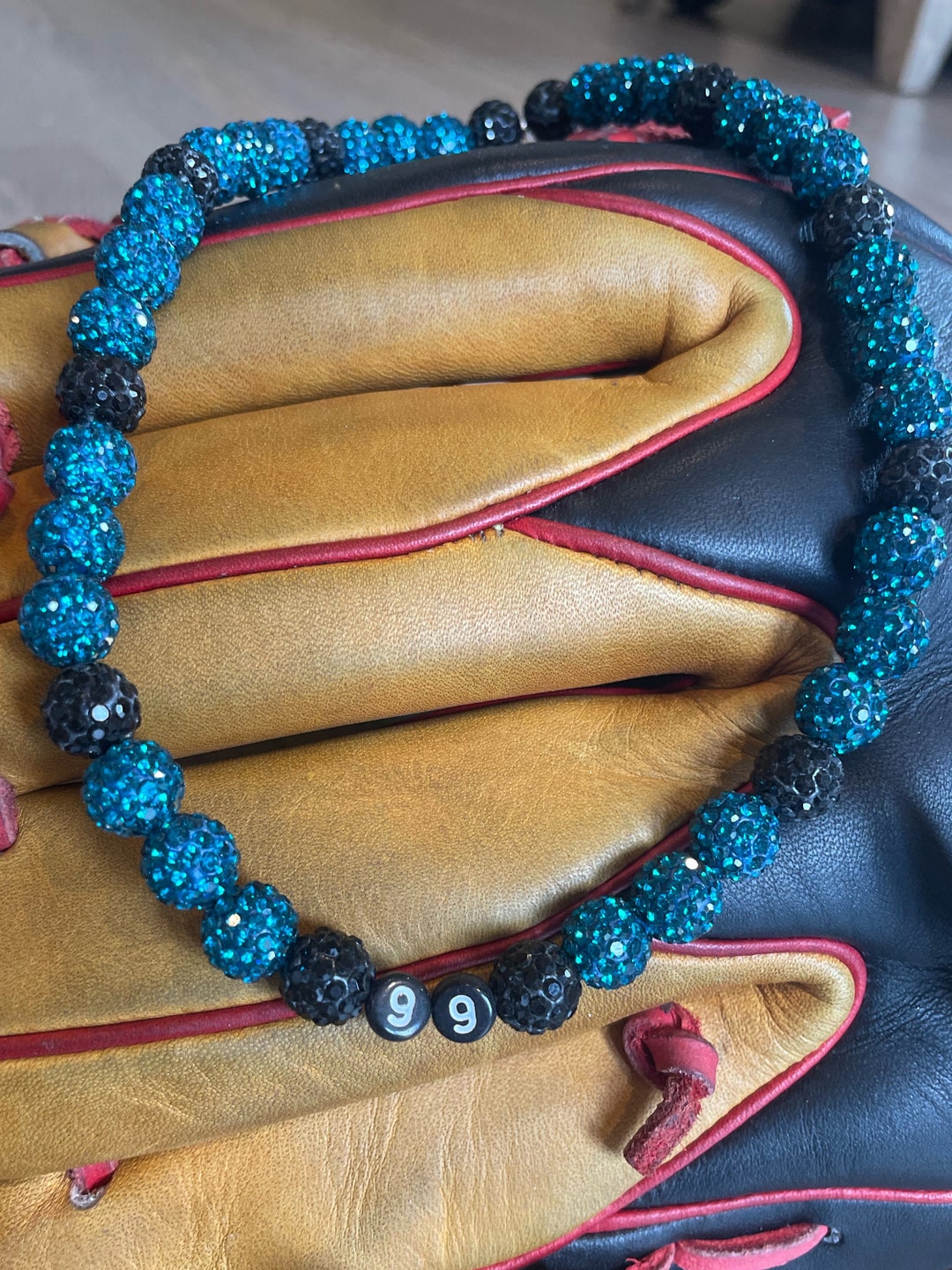 Pollyanna Custom Rhinestone Baseball Bling Necklace With Numbers ...