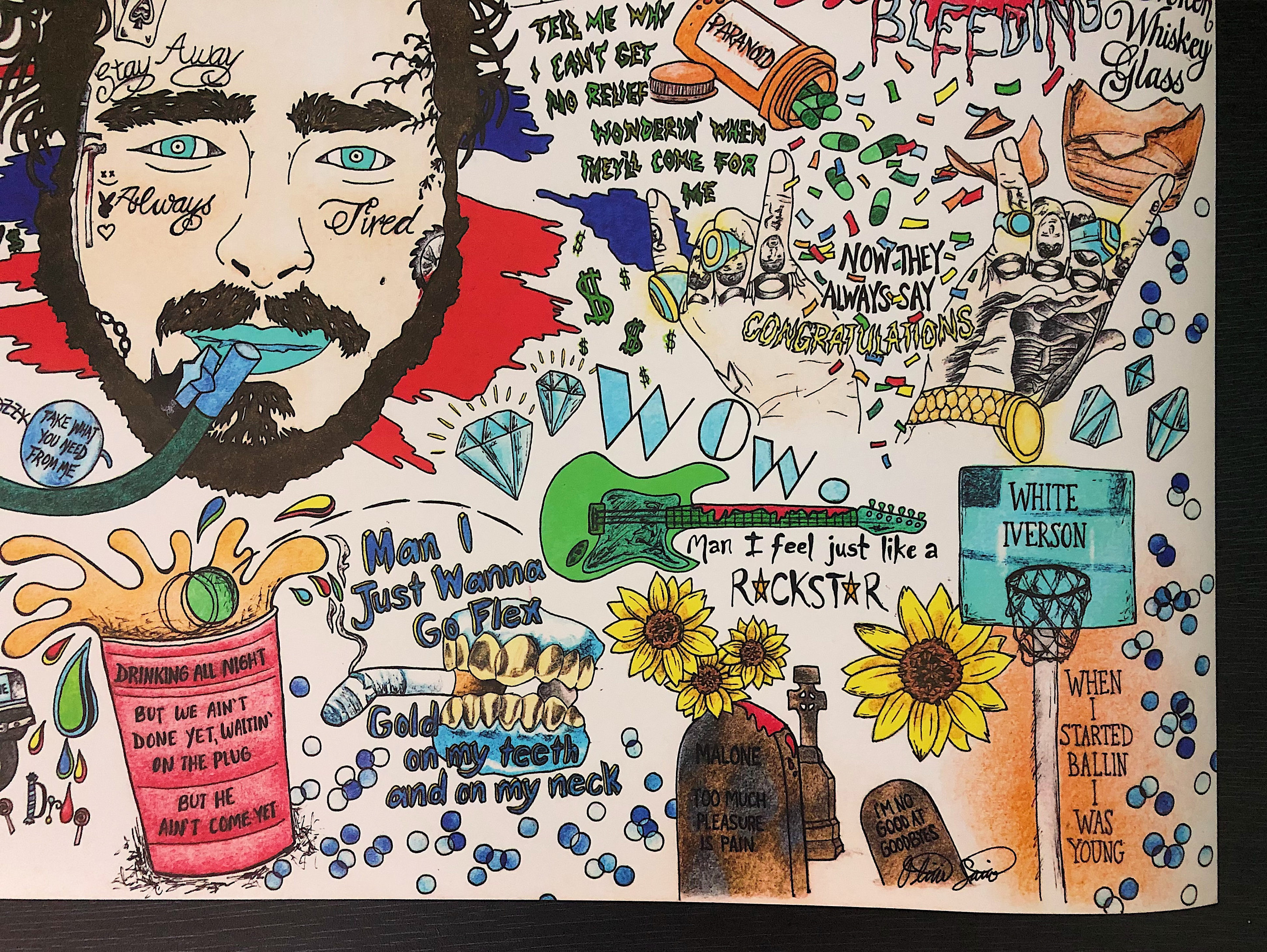 Post Malone Poster, Post Malone Art, Post Malone Song Lyrics, Music ...