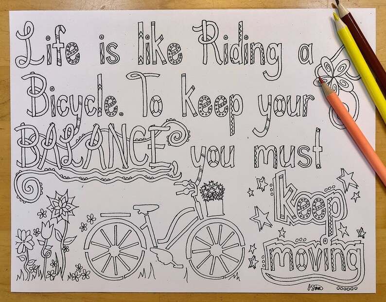 Positivity Coloring Pages for Adults, Instant PDF Download, 6 Coloring ...