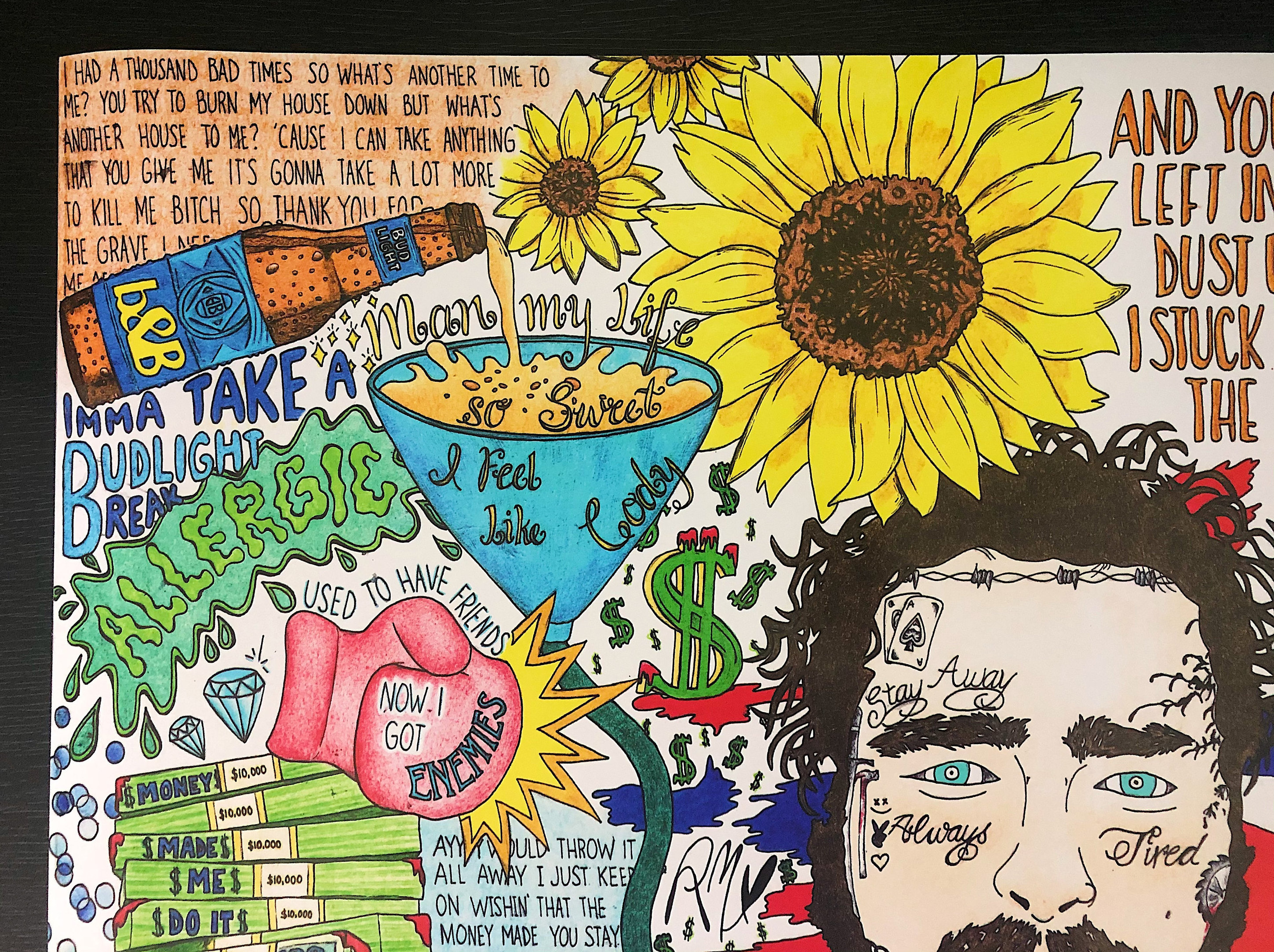 Post Malone Poster, Post Malone Art, Post Malone Song Lyrics, Music ...