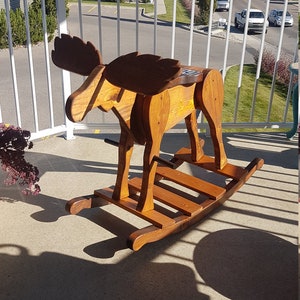 Personalized Handmade Wooden Custom Rocking Moose - Etsy Canada