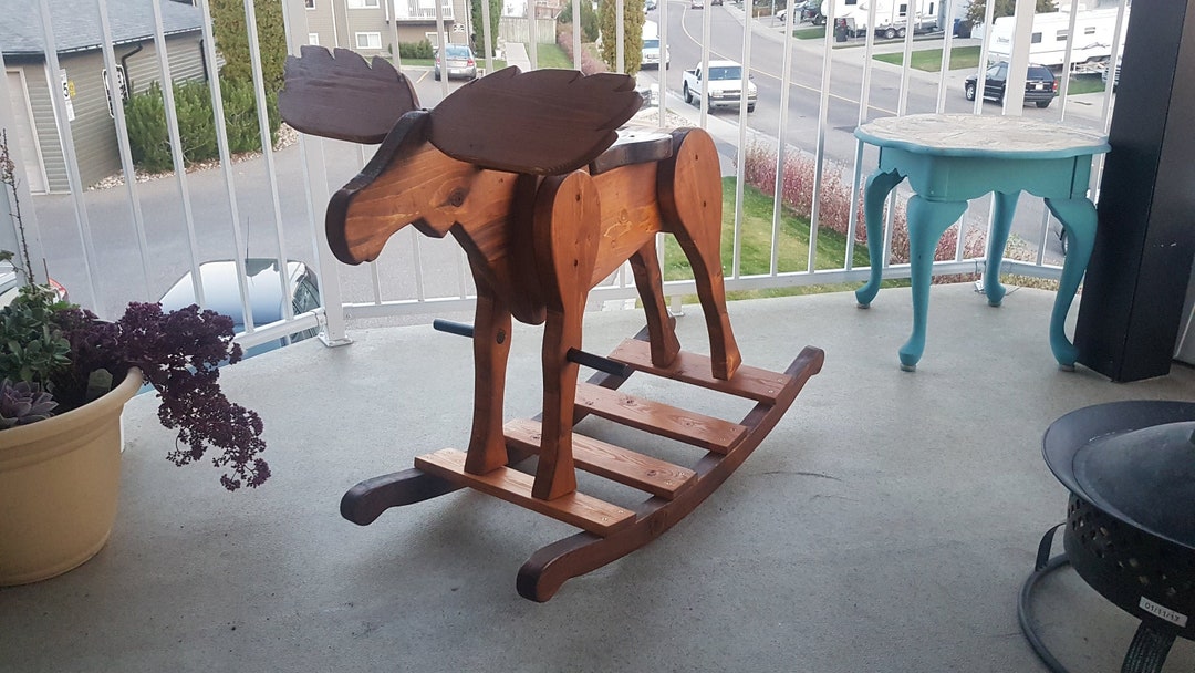 Personalized Handmade Wooden Custom Rocking Moose - Etsy Canada