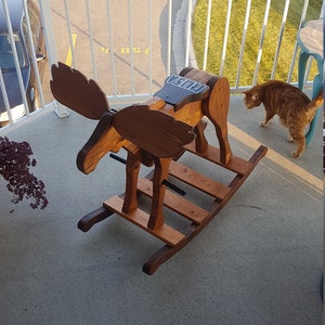 Personalized Handmade Wooden Custom Rocking Moose - Etsy Canada