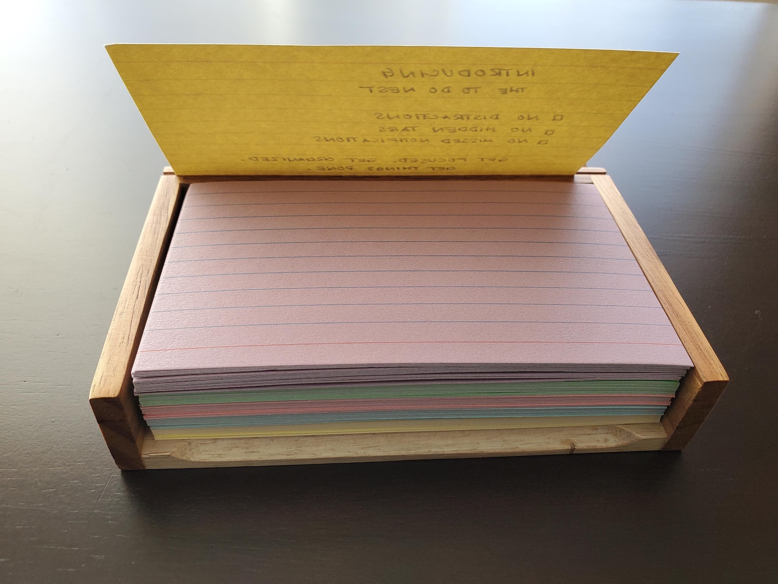 The "to-do-nest" - Index Card Holder - Bedside Index Card Stand - Index ...