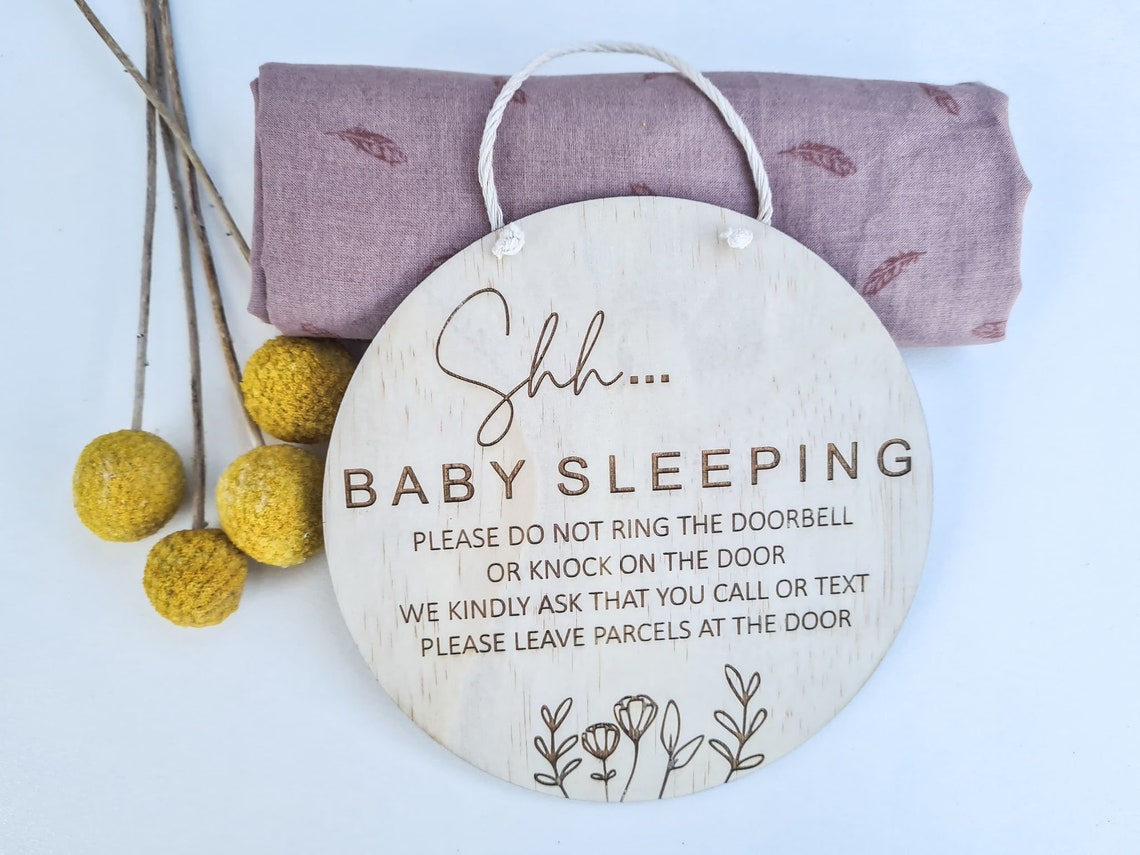 Baby Sleeping Sign New Baby Sign Baby Sleeping Plaque Do - Etsy Australia