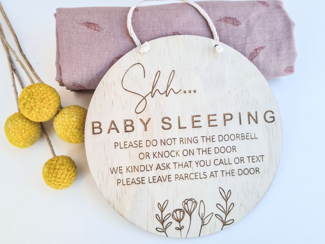 Baby Sleeping Sign - New Baby Sign - Baby Sleeping Plaque - Do Not ...