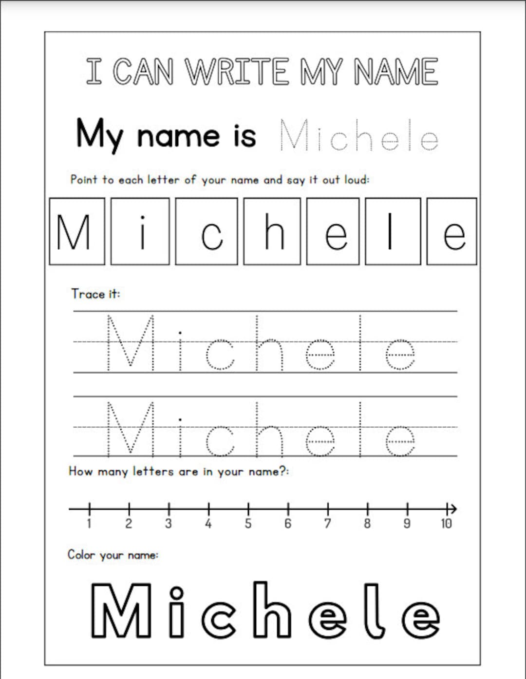 Custom Name Tracing Worksheets- Preschool, Kindergarten, 1st 2nd Grade ...