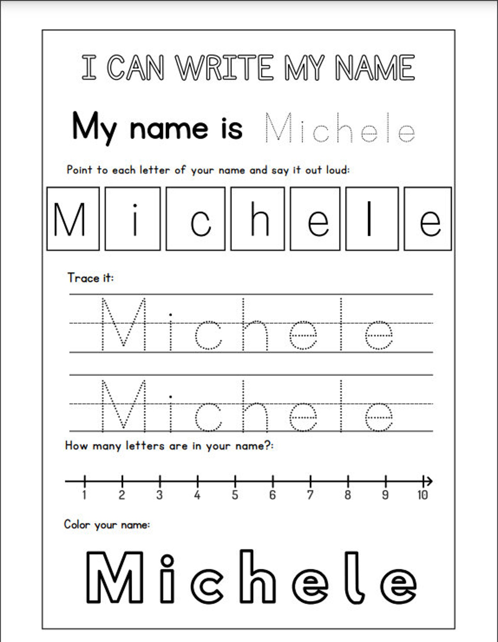 Custom Name Tracing Worksheets- Preschool, Kindergarten, 1st 2nd Grade ...