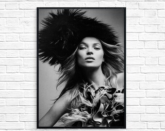 Kate Moss Near Fridge Wall Art Kate Moss Print Kate Moss Poster Print ...
