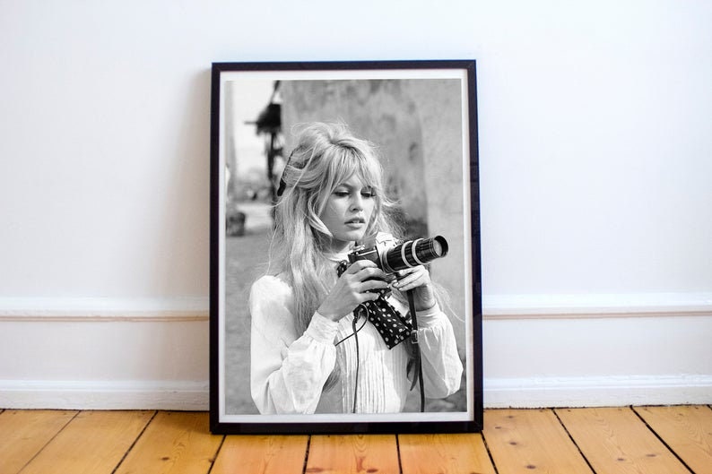 Brigitte Bardot Camera Art Print, Bridget Bardot Art Print, Fashion Art ...