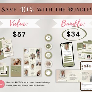 Instagram Template Social Media Bundle for Coaches, Canva Bundle ...