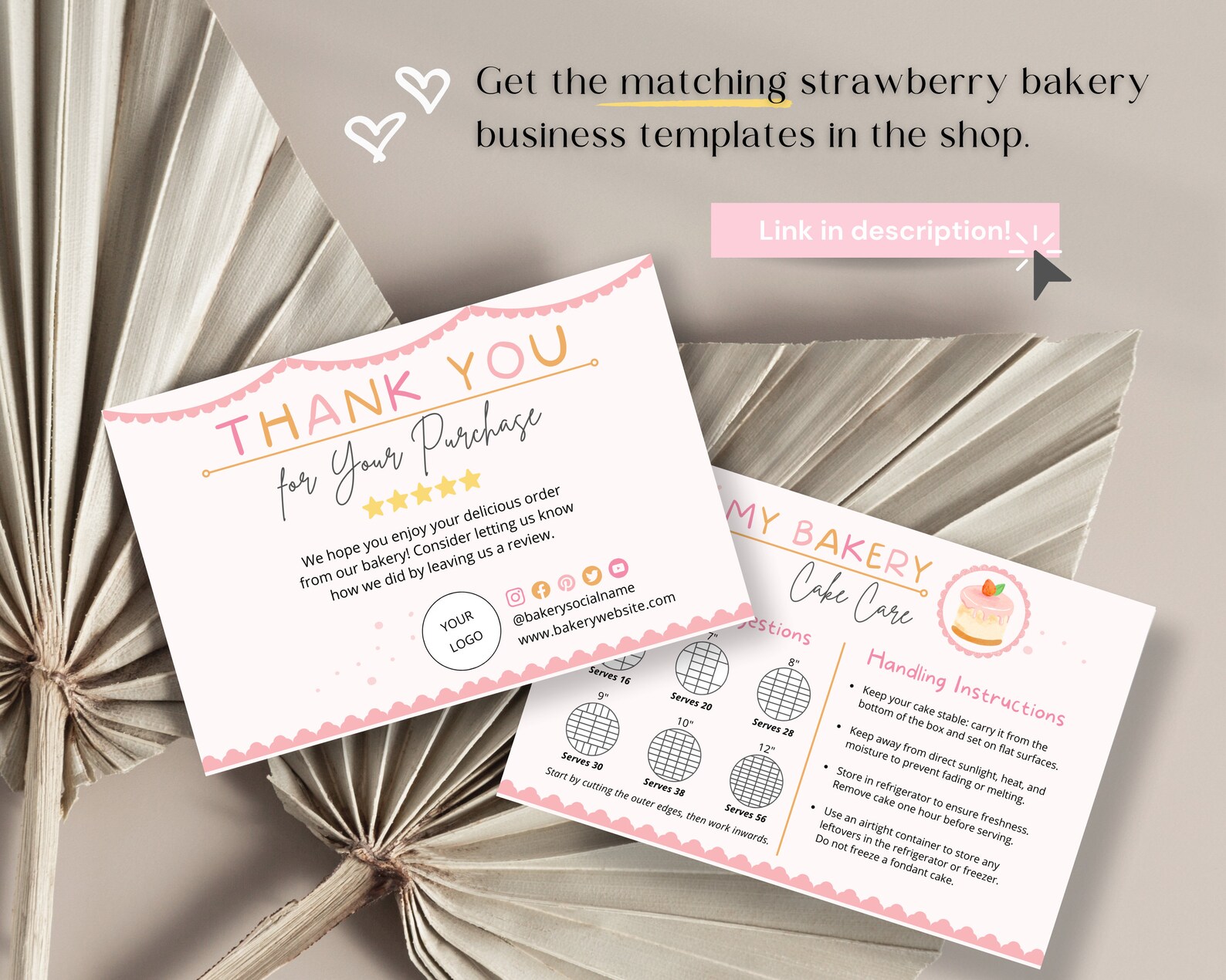 Cake Loyalty Card for Bakery Business, Bakery Branding Cupcake Rewards ...